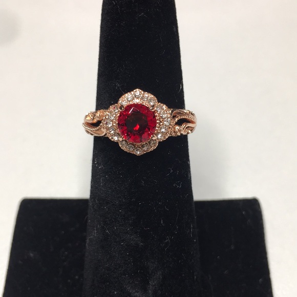 Jewelry | Red And White Rhinestone Ring | Poshmark
